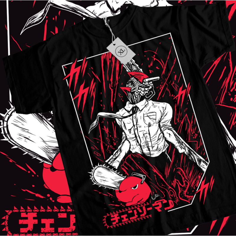 Chainsaw Man T-Shirt Chainsaw Man Anime CSM Denji Power Black Shirt All ...