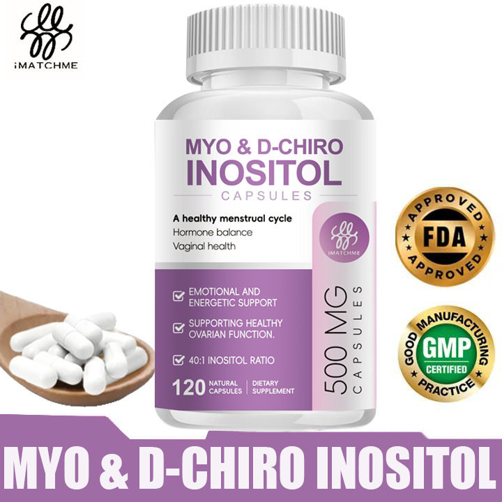 iMATCHME Inositol Capsules Myo & D-Chiro with Folate Vitamin D Hormone ...