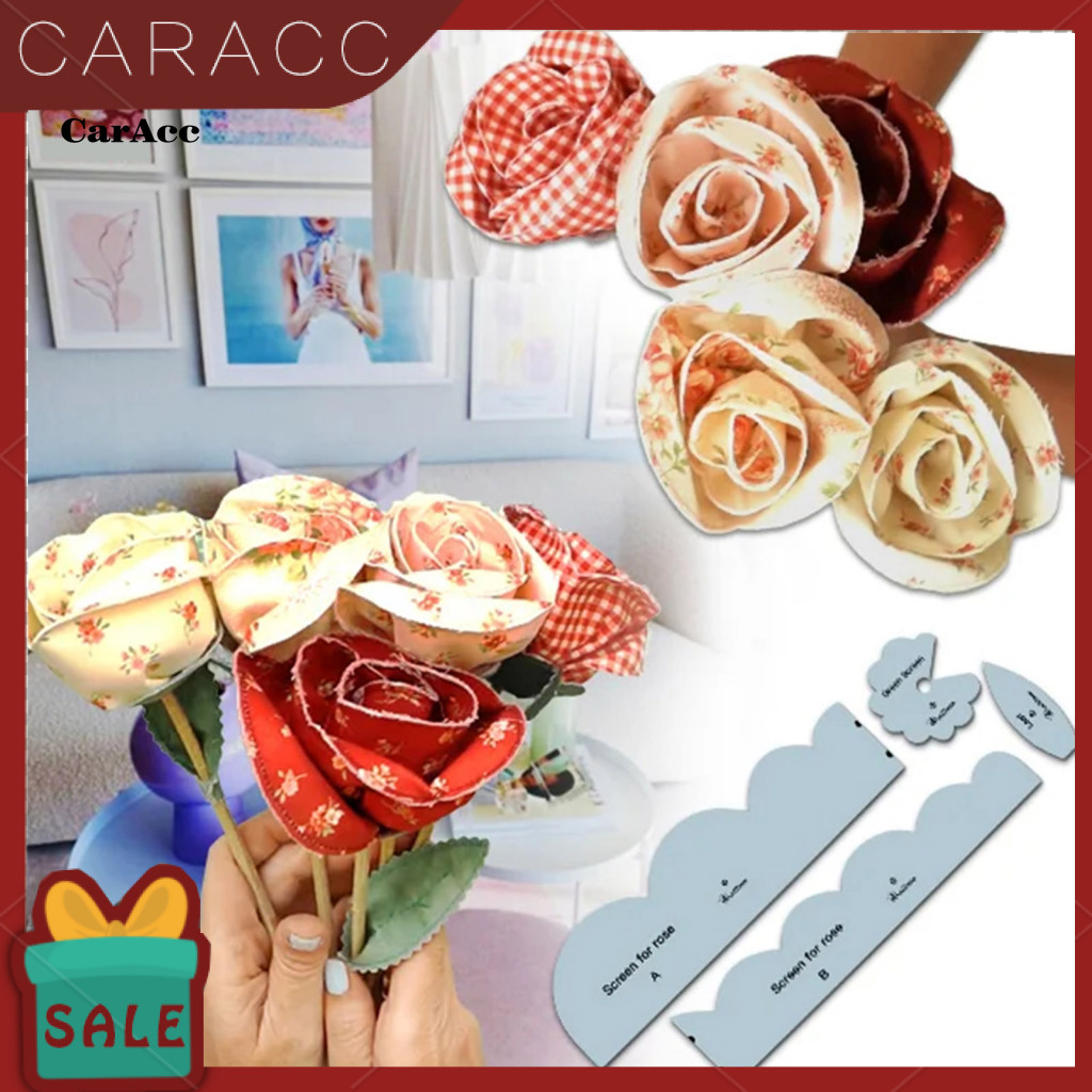 Plastic Rose Mold Fabric Rose Template Diy Rose Craft Template Set for ...