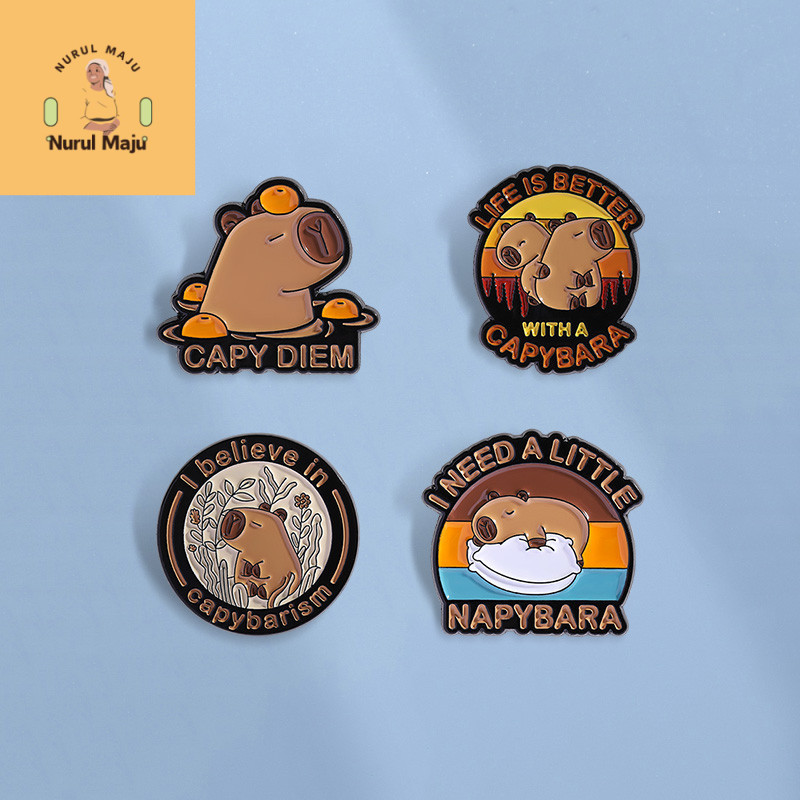 XHjewelryadd Cute Capybara Brooch Animal Pins Funny Kawaii Capy Pin ...