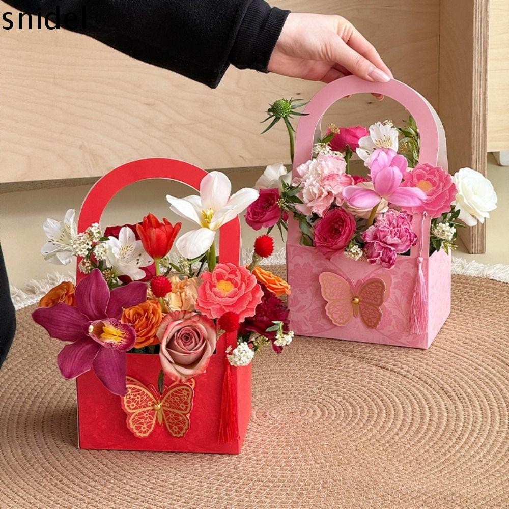 SNIDEL 3pcs Handheld Flower Gift Box, Foldable Paper Butterfly Flower ...
