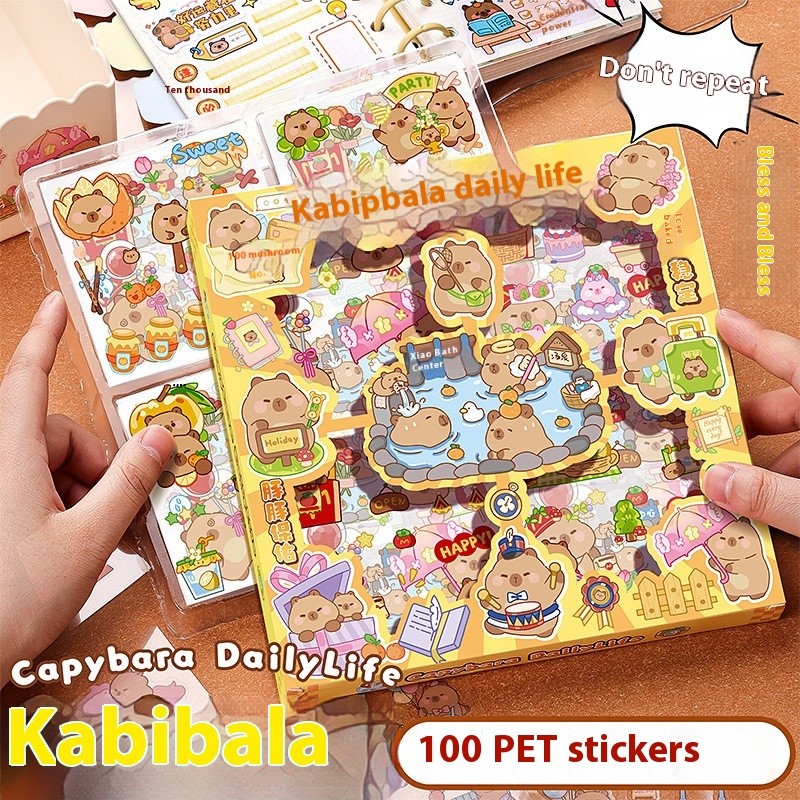 [Ready Stock] Kapibara Sticker Gift Box 100 Sheets Non-Repetitive Cute ...