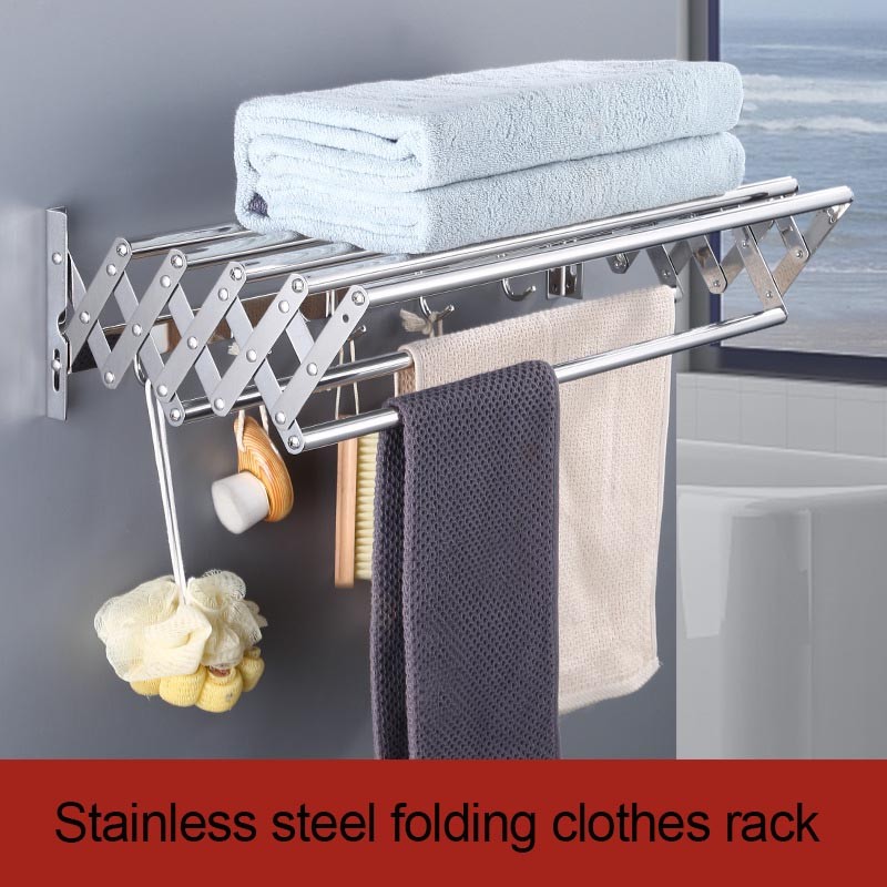 Stainless Steel Wall Mounted Laundry Drying Rack, Foldable Drying Rack ...