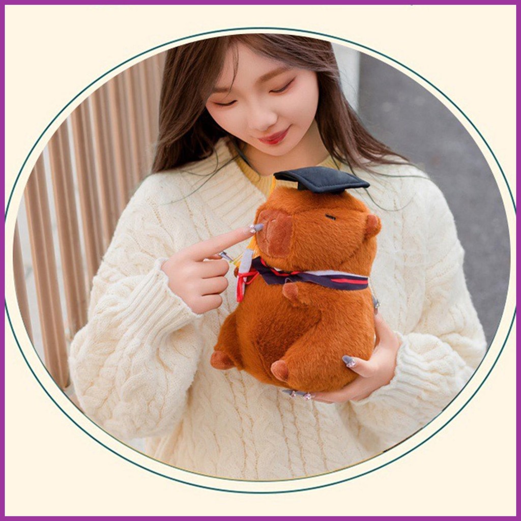 Stuffed Capybara Toy Graduation Capybara Doll Stuffed Animal Throw ...