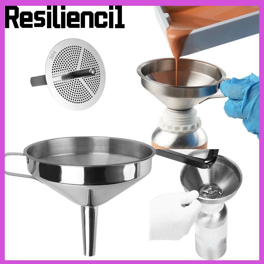 RESILIENCI1 Stainless Steel Funnel, Wide Mouth Spice Cooking Oil Filter ...