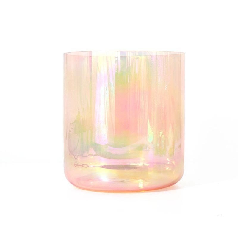 Pink Orange Transparent Quartz Crystal Singing Bowl Yoga Meditation ...