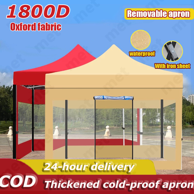 Khemah 10x10 Folding Canopy Tent Retractable Kanvas Kanopi Night Market ...