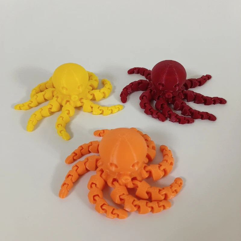 3D Printed Octopus with Flexible Joints for Home Office Desk Decoration ...