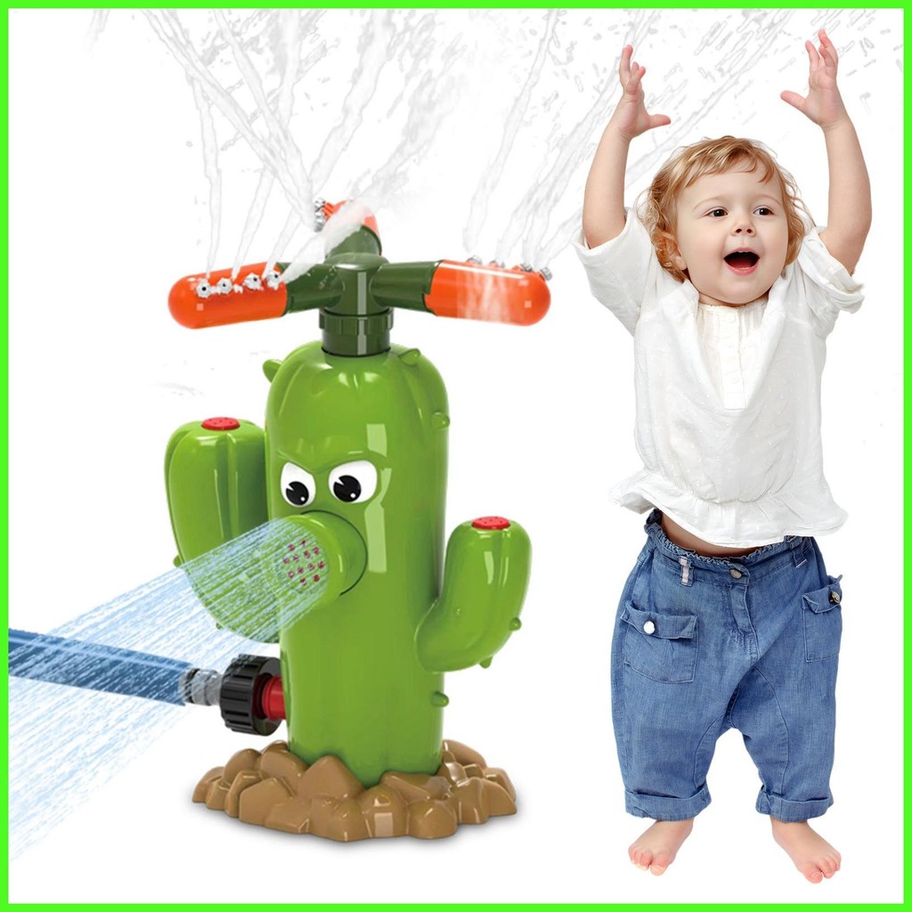 Outdoor Sprinklers for Kids Rotating Cactus Water Toy with Wiggle Tube ...