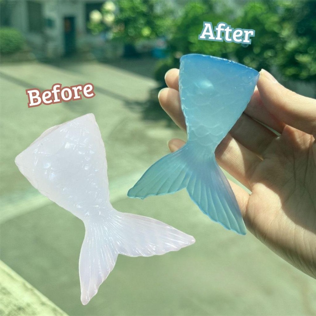 (CFC) Uv CHANGE COLOR MERMAID TAIL SQUEEZE TOY children's TOY MERMAID ...