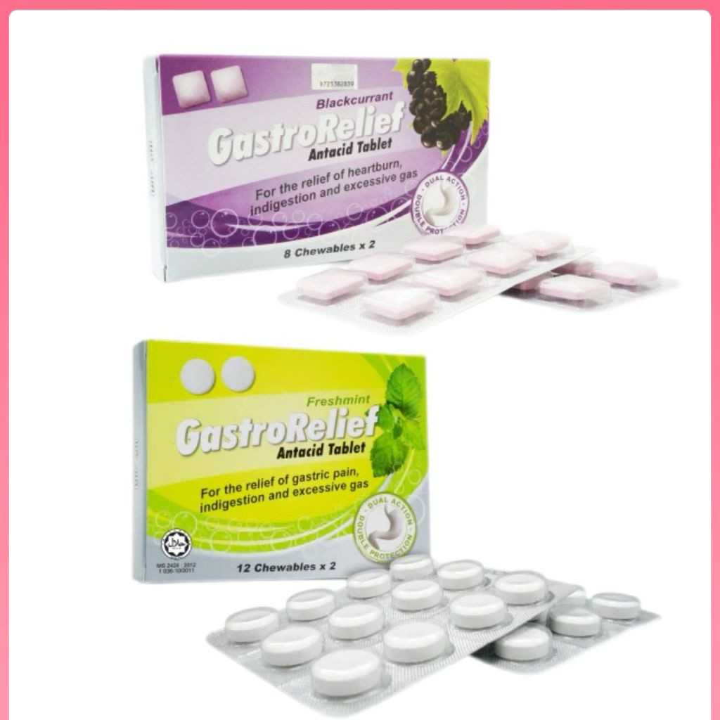 GastroRelief Antacid Chewable Tablet Fresh Mint & Blackcurrant - For ...