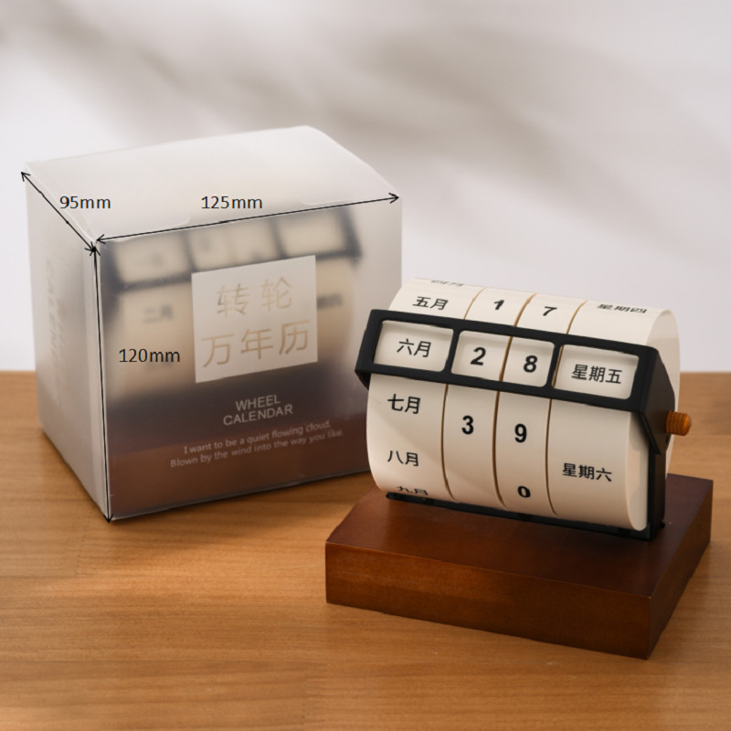 Vintage Rotating Perpetual Calendar Creative Spinning Calendar High-end ...