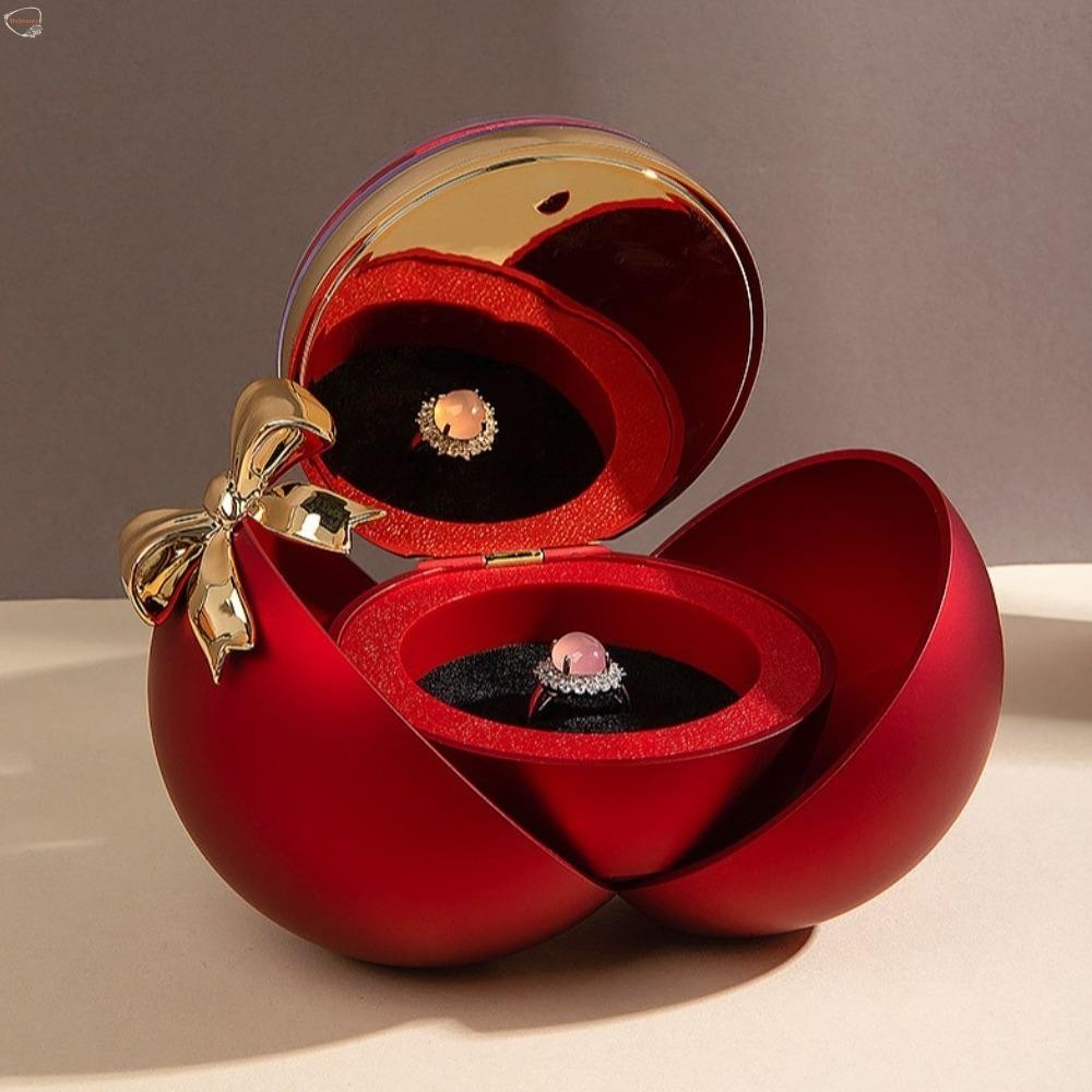 MXBEAUTY Magnetic Bow Jewelry Box, Eternal Rose Gifts Box Finger Ring ...