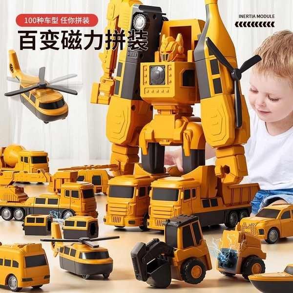 transformers robot transformers Magnetic Splicing Engineering Vehicle ...