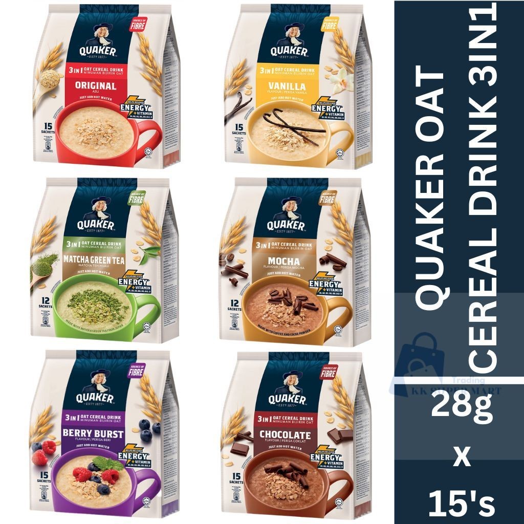 QUAKER Oat Cereal Drink 3in1 Original/Vanilla/Mocha/Matcha/Chocolate ...