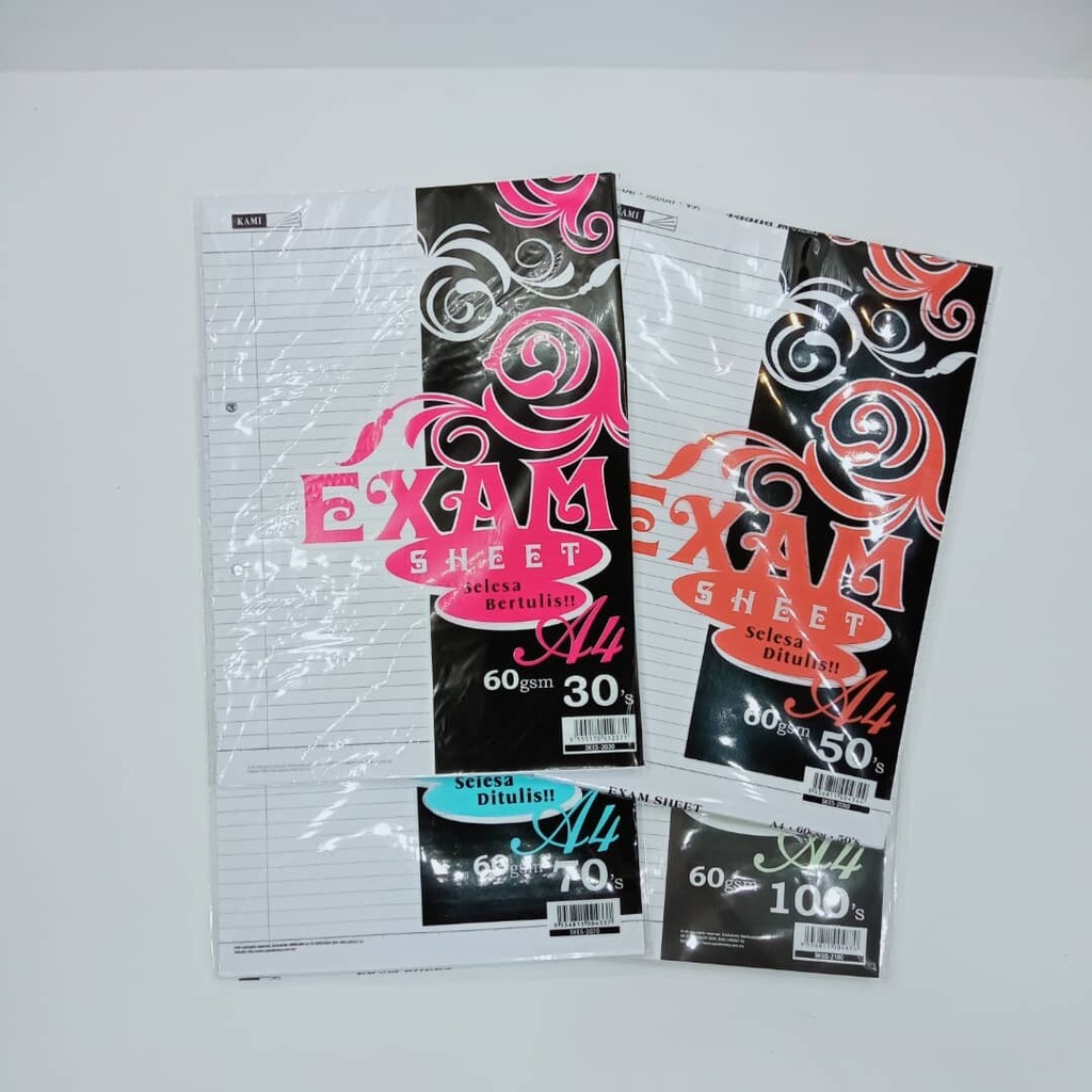 Kami A4 Exam Sheet Test Pad Paper/Kertas kajang 30's/50's/70's/100's ...
