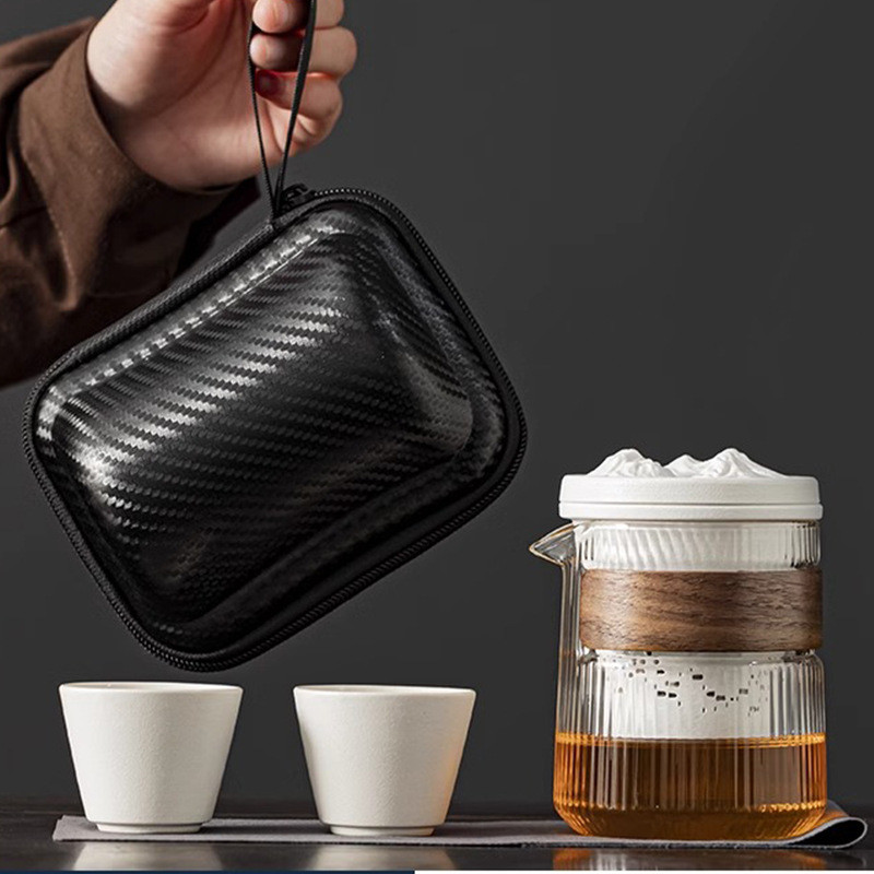 Travel Tea Set Suit One Pot Two Cups Kung Fu Tea Set Outdoor Travel ...