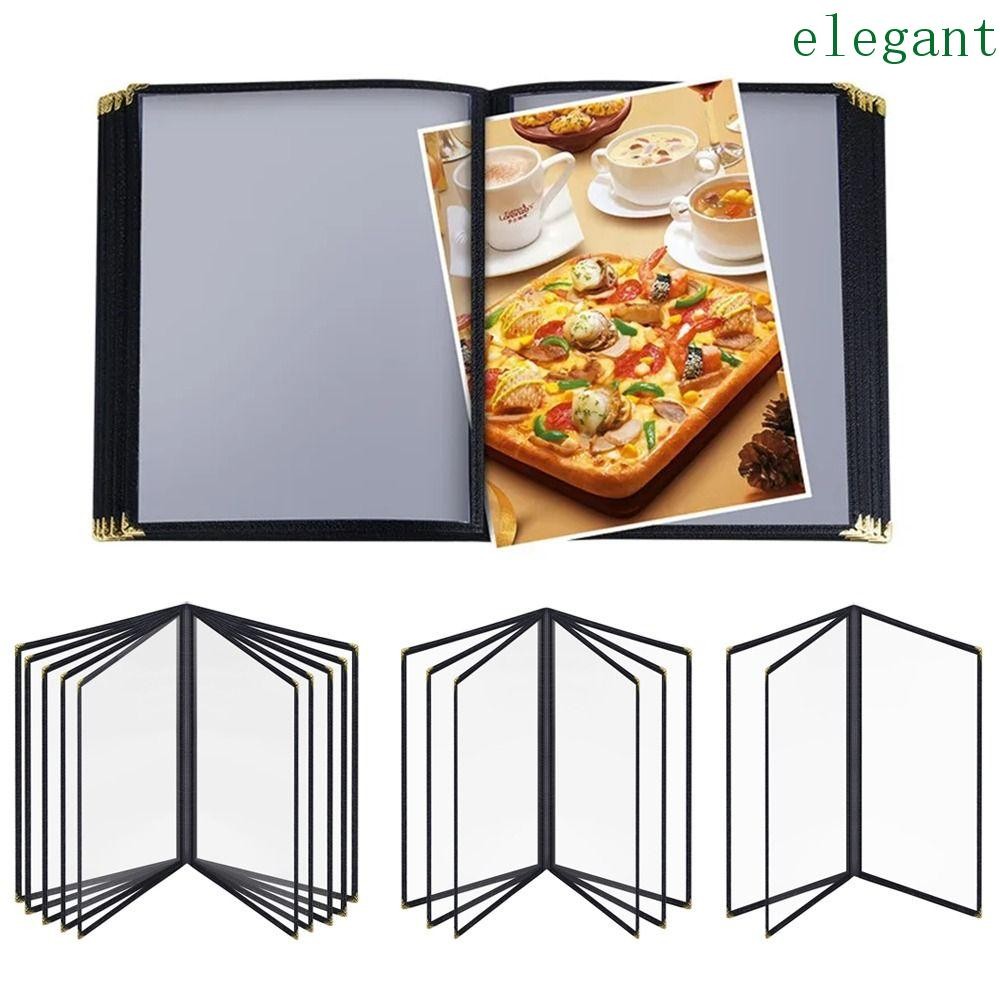 ELEGANT PVC Transparent Menu Cover, Foldable Metal Corners A4 Menu ...