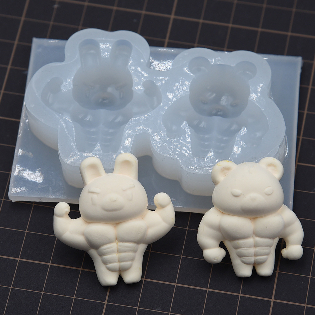 Diy Clay Clay Doll Cartoon Muscle Body Silicone Mold Large Rabbit ...