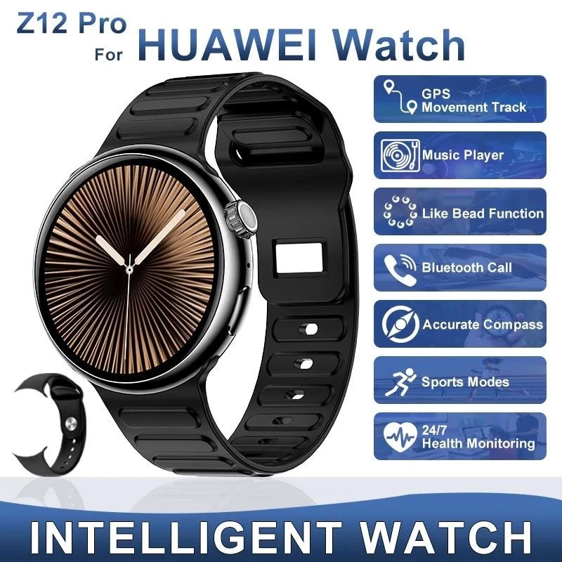2025 New Z12 pro Smartwatch 1.46" Full Touch HD Screen GPS Fitness Tracker Heart Rate Blood ...