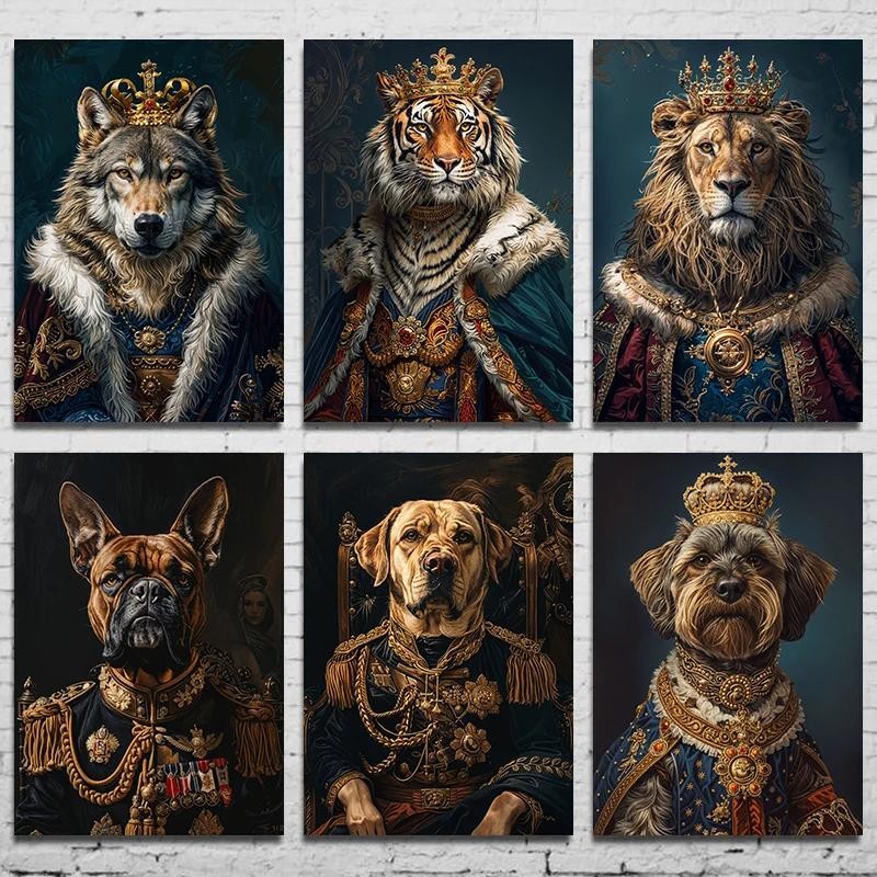Poster Raja Haiwan: Serigala, Harimau, Singa, Arbik, Anjing Maharaja ...