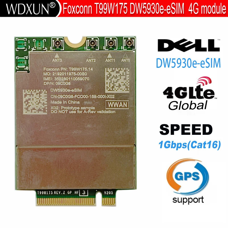 Foxconn T99W175 DW5930e-eSIM X55 5G Module DP/N 0CGXHG 1Gbps cat 16 for ...