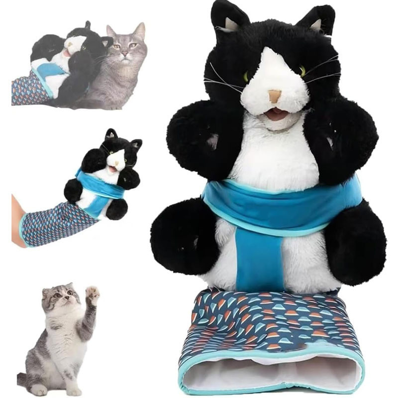 Cats Puppet Wrestler, Cat Arm Wrestle Toy,Interactive Hand Puppet Plush ...