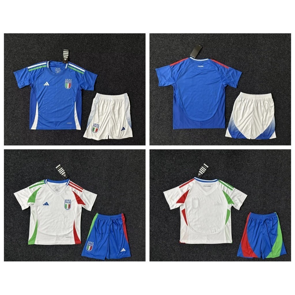 Kids Kit Italia 2024-25 Italian Home Away Football Jersey | Shopee Malaysia
