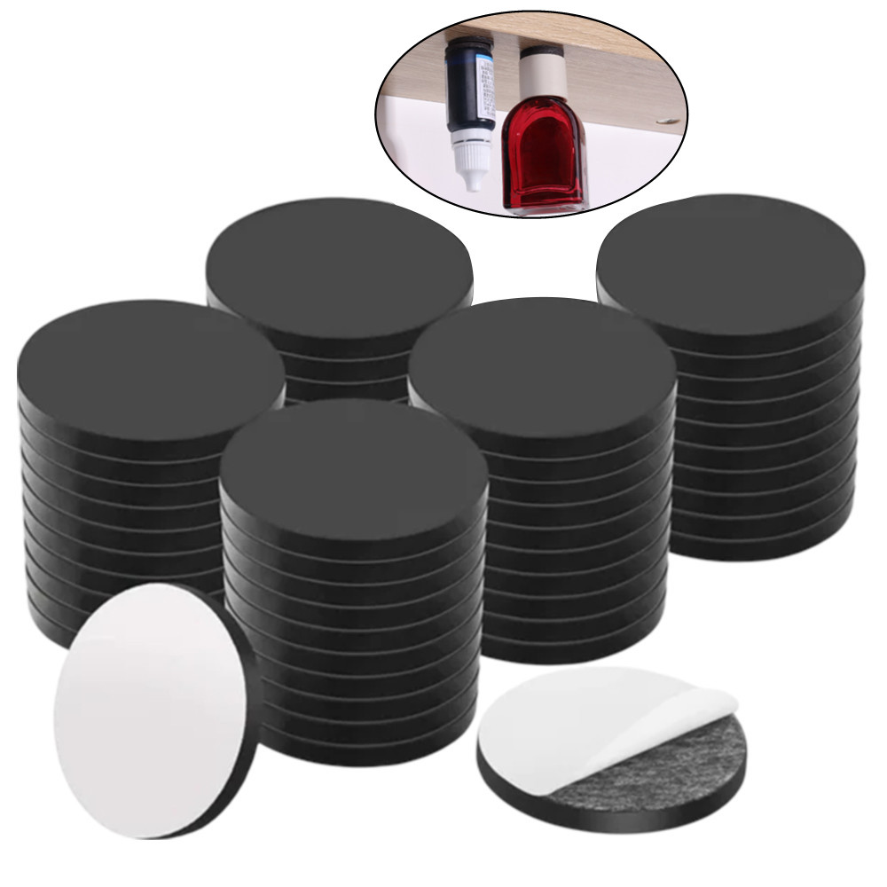 50Pcs Flexible Magnetic Dot Stickers with Adhesive Backing Round ...