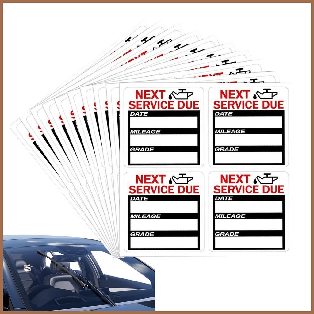 Oil Change Window Stickers 40PCS 2x2 Inch Oil Change Reminder Service ...