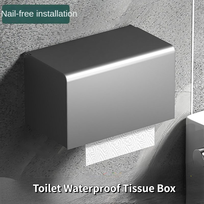304 Stainless Steel Square Tissue Box Toilet Waterproof Paper Roller ...