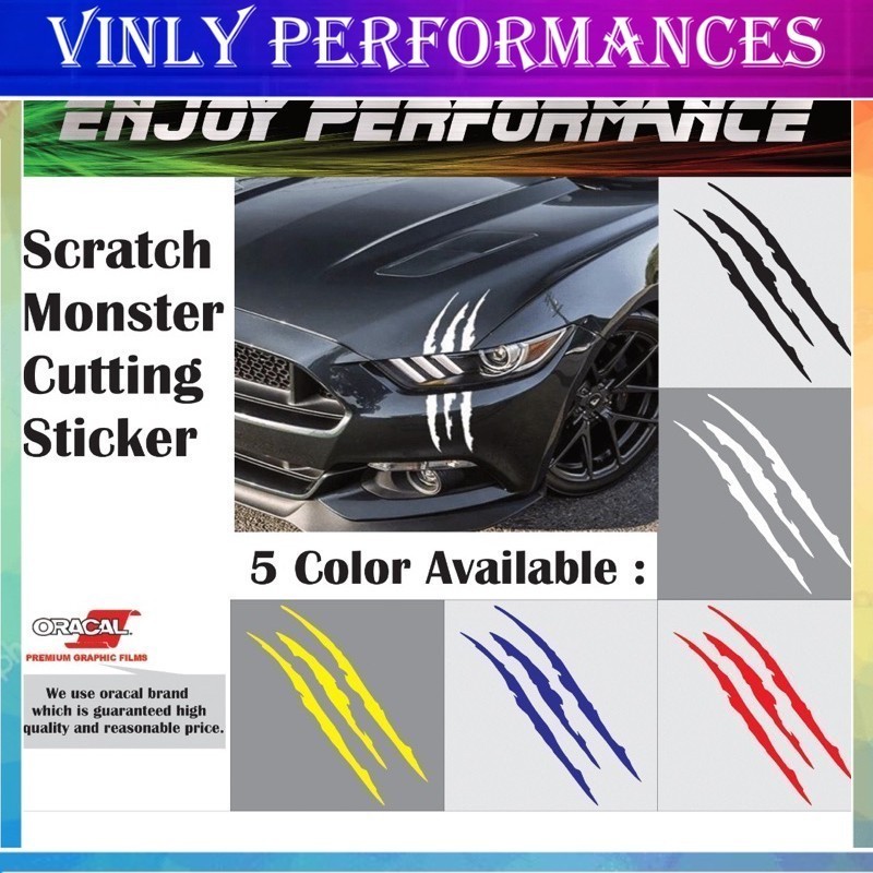 Claw Scratch Monster Stripe Marks Headlight Auto Car Stickers | Shopee ...