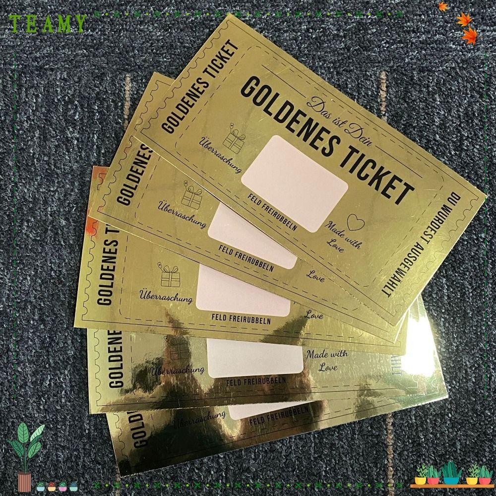TEAMY Concert Ticket, Scratch Ticket with Envelope Golden Ticket ...