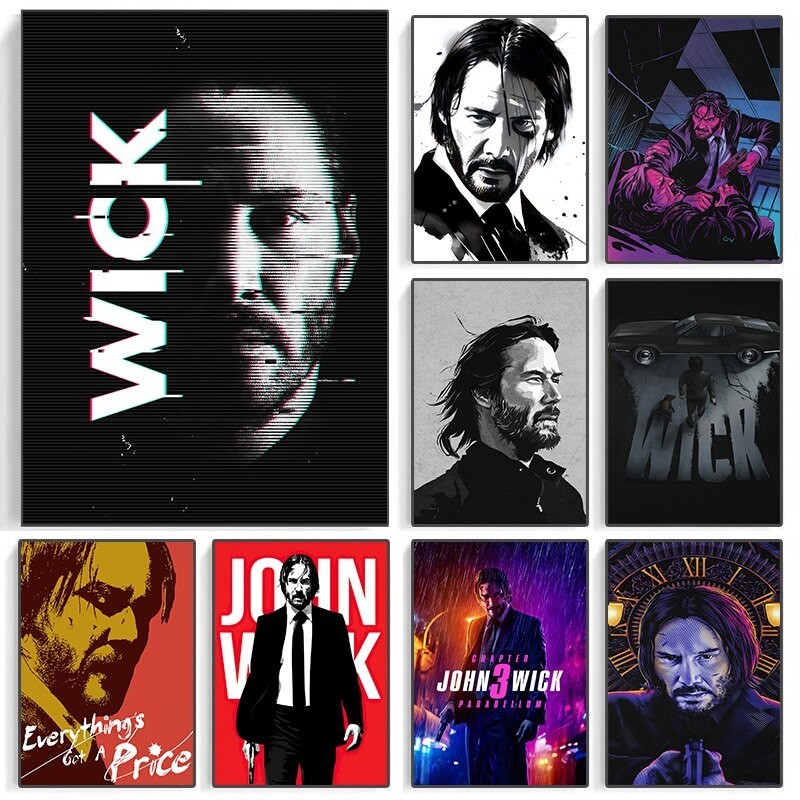 Poster Seni Kanvas Filem Klasik John Wick - Hiasan Dinding untuk Ruang ...