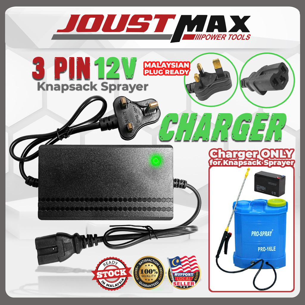 Malaysia Plug 12V Knapsack Sprayer Charger Rechargeable Garden Sprayer ...