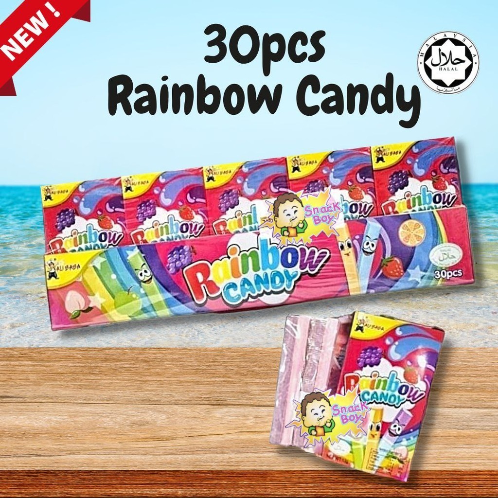 30pcs Alibaba Rainbow Candy Chalk Gula Batang | Shopee Malaysia
