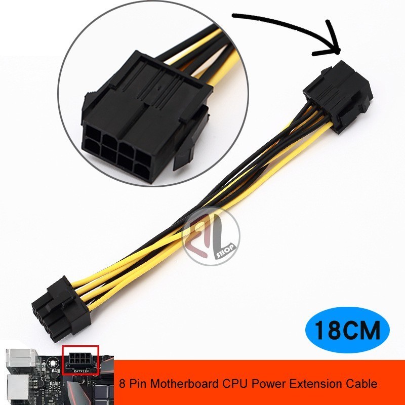 8 Pin to 8 Pin ATX CPU EPS Male to Female Power Extension Cable PSU ...