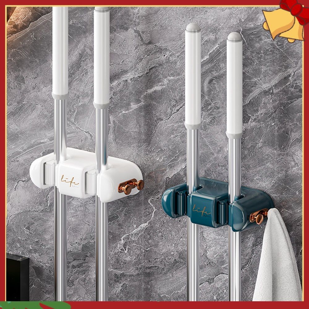 Hanging Mop Clip Punch-free Fixing Frame Bathroom Tool Mop Wall Hanging ...