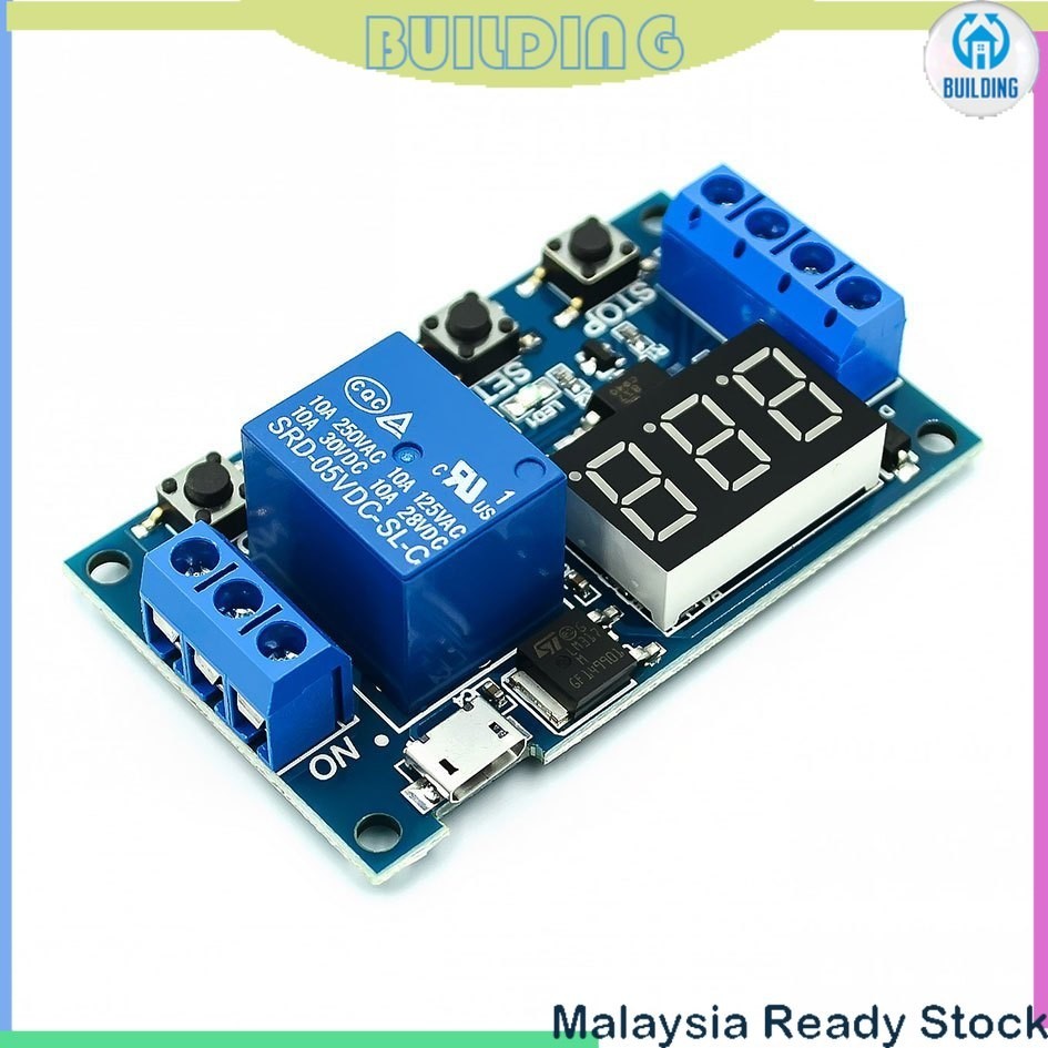 1 Channel Relay Cycle Timer Module Passive Contact Trigger Delay Relay ...