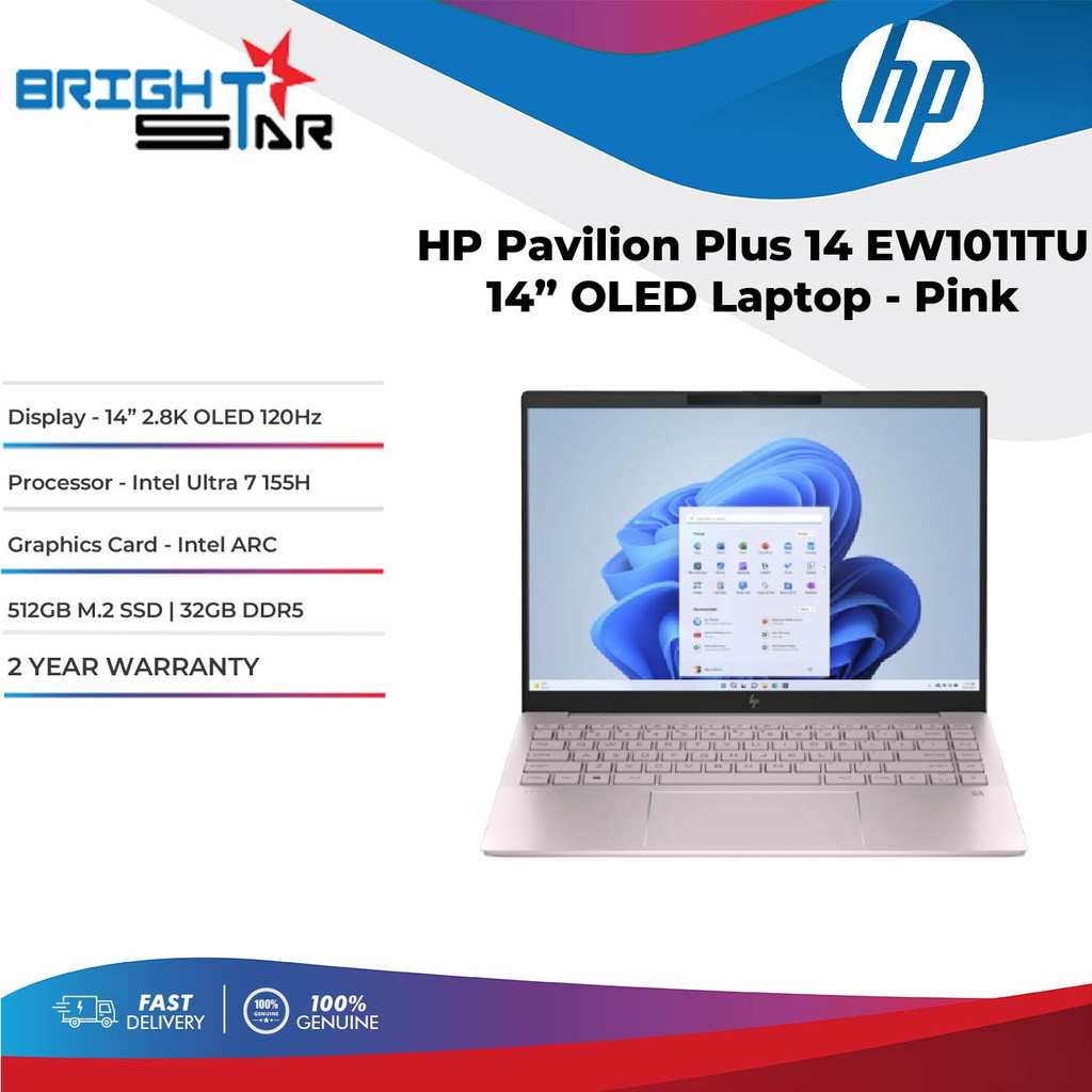 HP PAVILION PLUS 14 EW1011TU Laptop - Tranquil Pink (14" 2.8K OLED ...