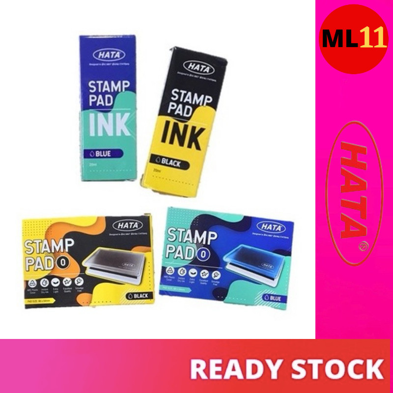 HATA Stamp Pad (No 0 / 1) Stampad Refill Ink Artline Blue Black (Cop ...
