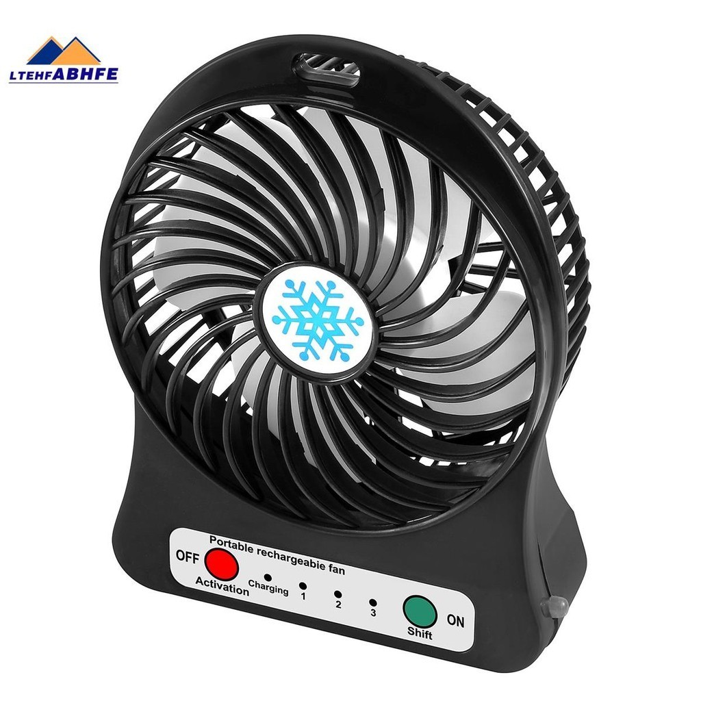 Portable Rechargeable Mini Fan Air Cooler Mini Desk Fan Black | Shopee ...