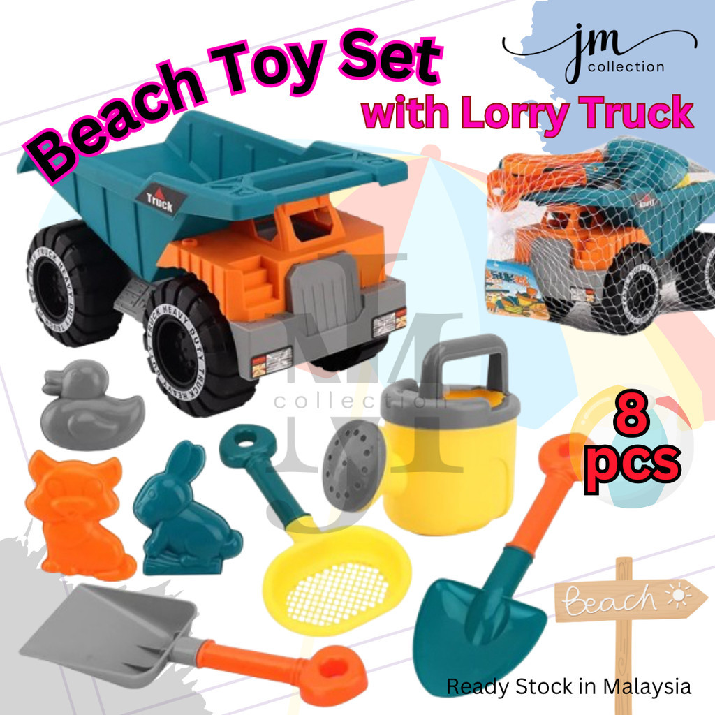 Ready Stock !!! 8PCS Beach Toys Set With Truck Beach SandCastle ...