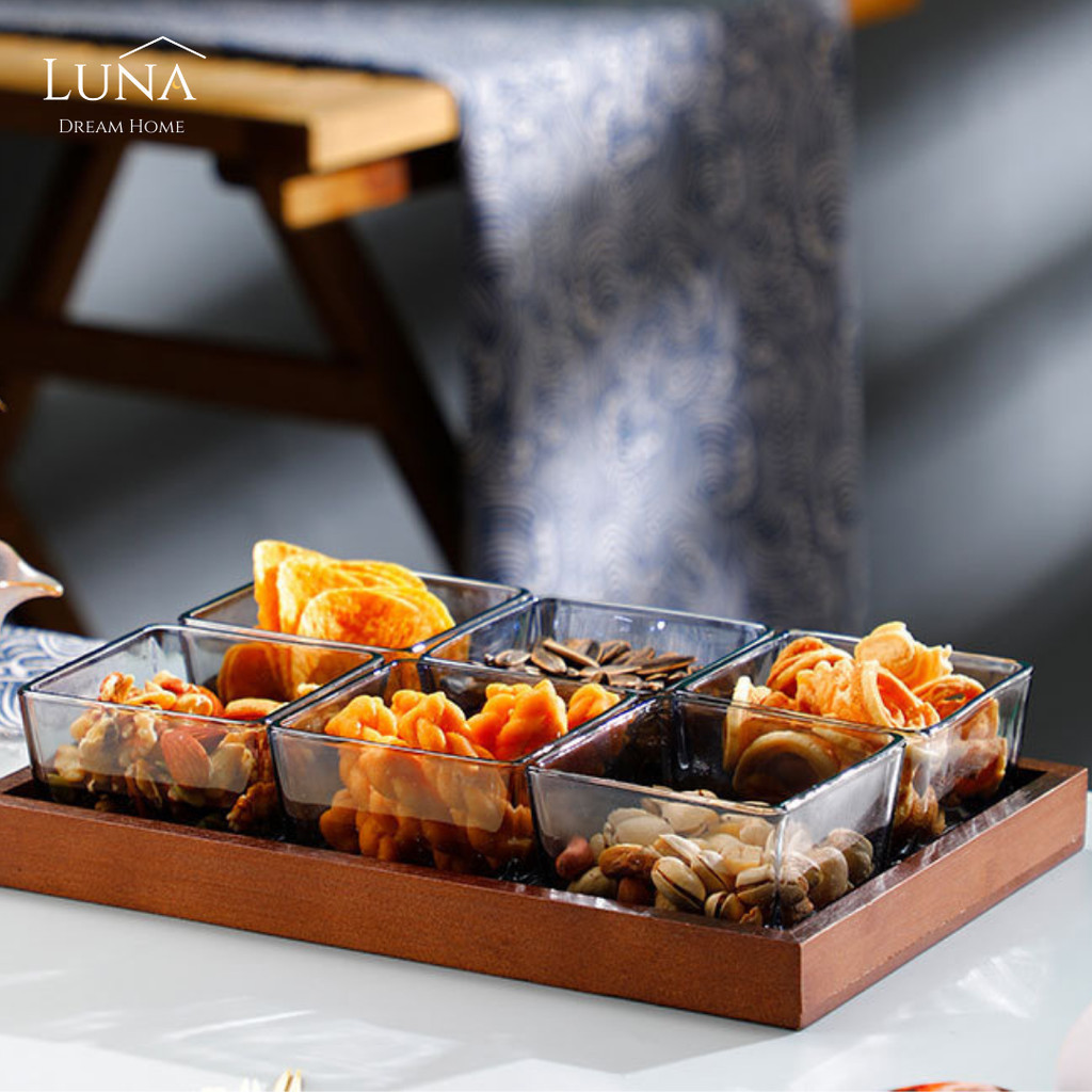 LUNA[Thalia Spice Jar] FREE Wooden Tray Seasoning Glass Jar Food ...