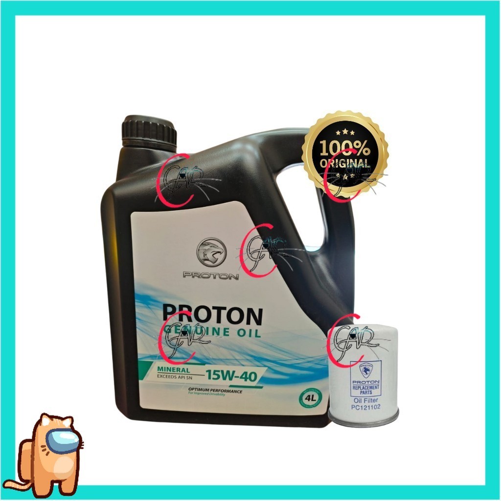 (100% ORIGINAL) PROTON 15W40 4L MINERAL ENGINE OIL SAGA BLM FL FLX WAJA ...