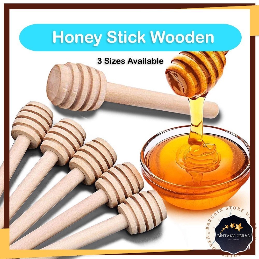 BC Honey Stick Jar Dipper Wooden Honeycomb Spoon 8-15cm High Quality ...
