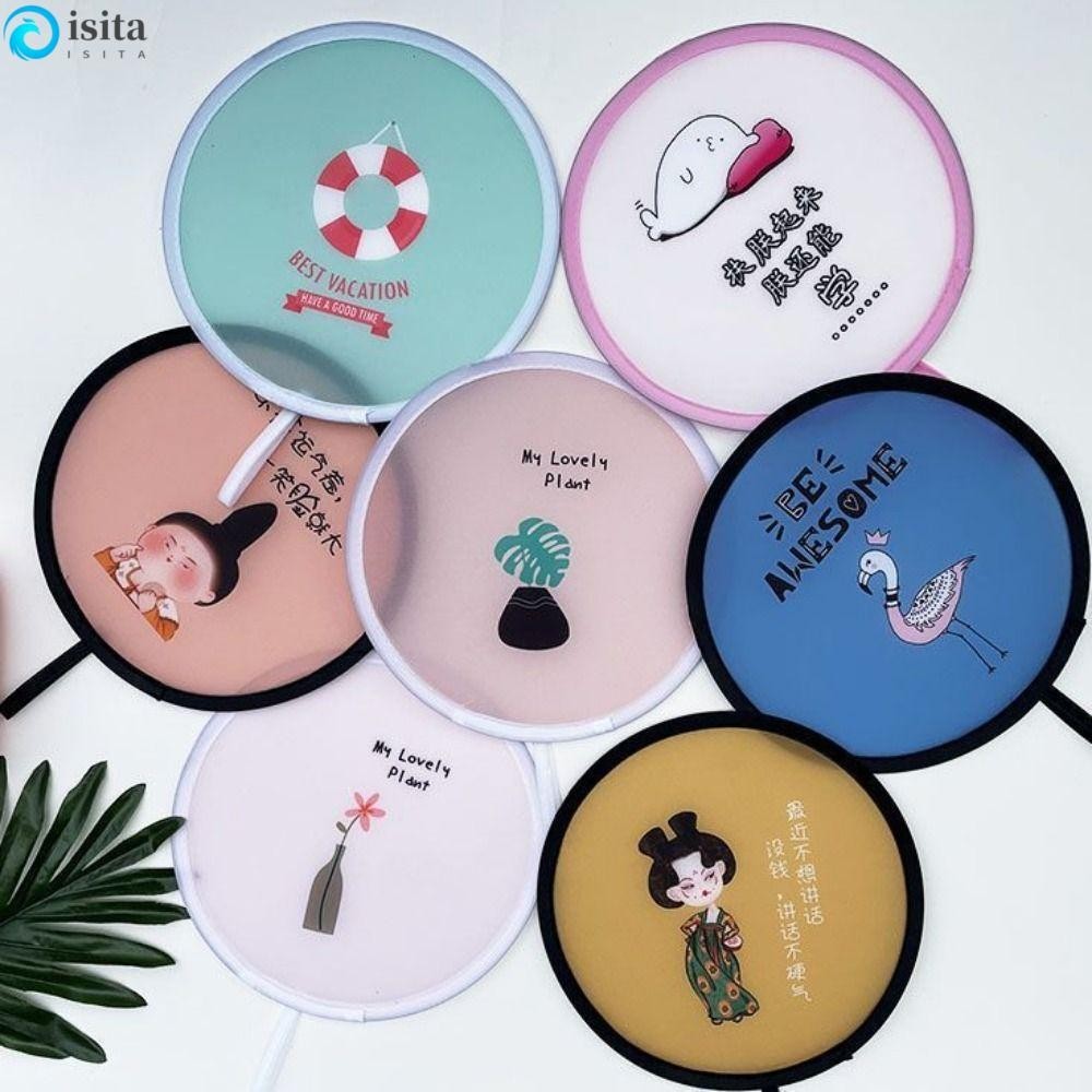 ISITA Mini Flying Disk Fan, Round Decorative Folding Fans, Kid Flying ...