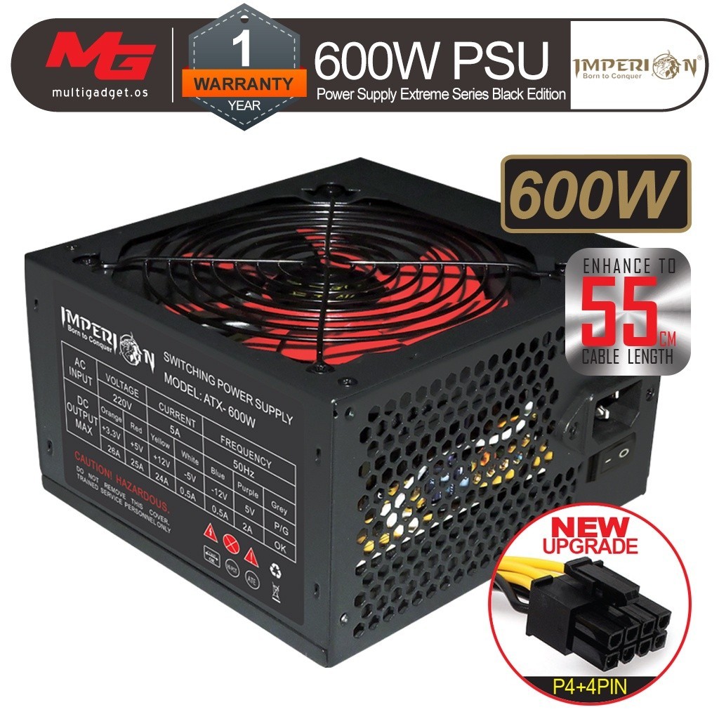 Imperion Extreme series 600 watt Gaming Power Supply PSU | Shopee Malaysia