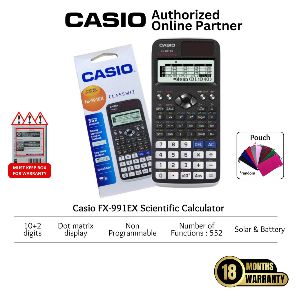 Casio FX-991EX Scientific Calculator FX-991EX-BK Black | Shopee Malaysia