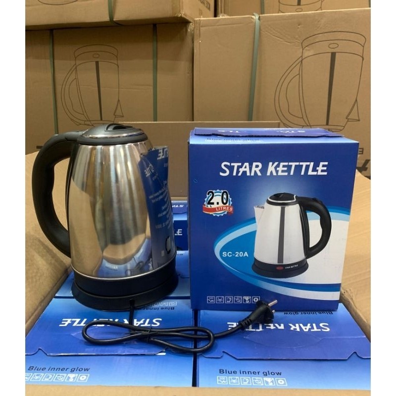 2 LITER STAR KETTLE STAINLESS STEELE Electric KETTLE/SCARLETT 2L HOTEL ...